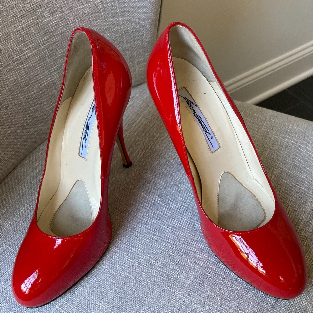 Brian Atwood Red Patent Leather Pumps - Gem